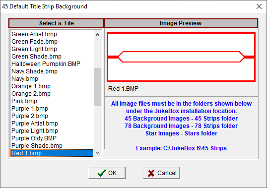 Main Screen > Preferences > Default Graphics